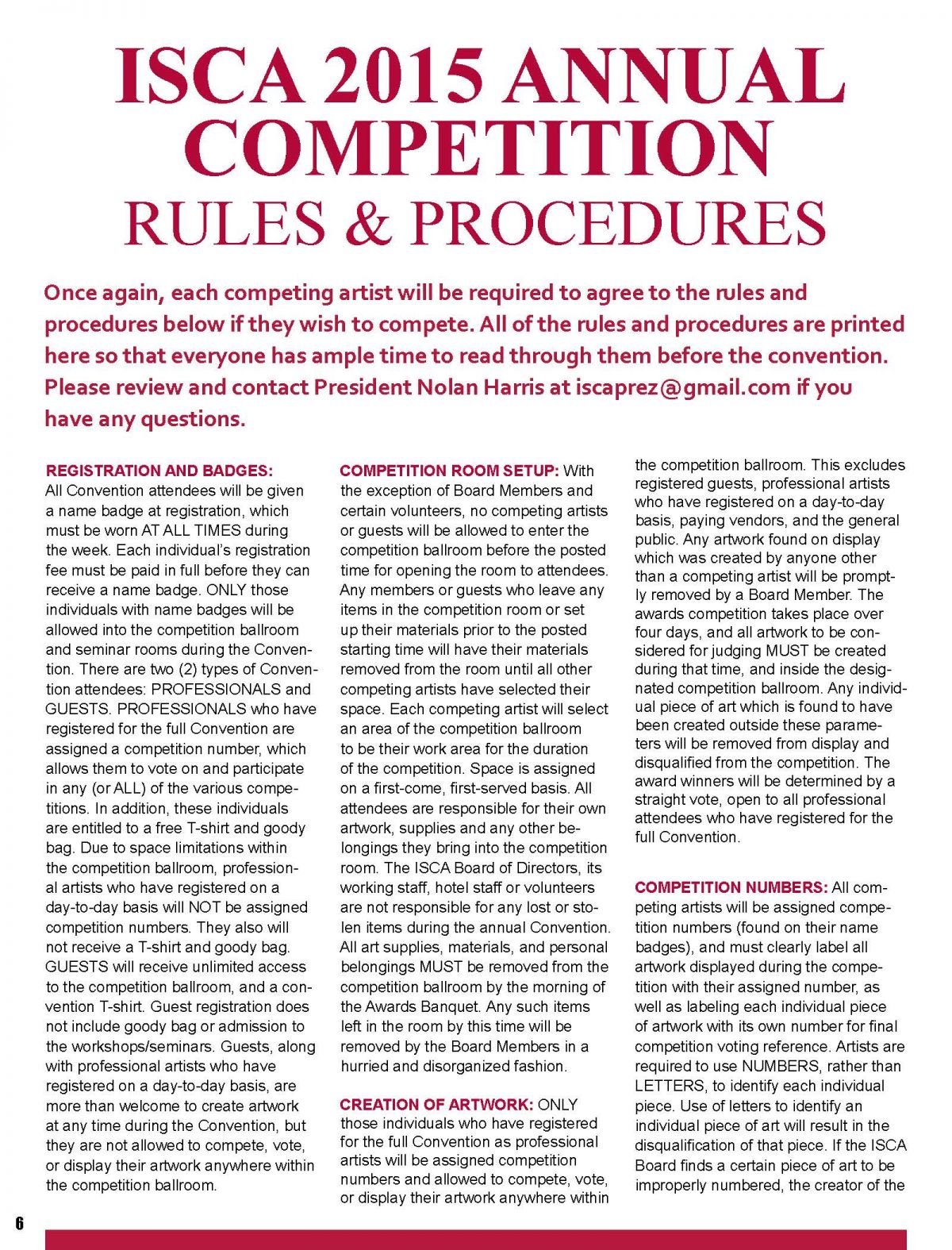 Convention Rules - ISCA Wiki